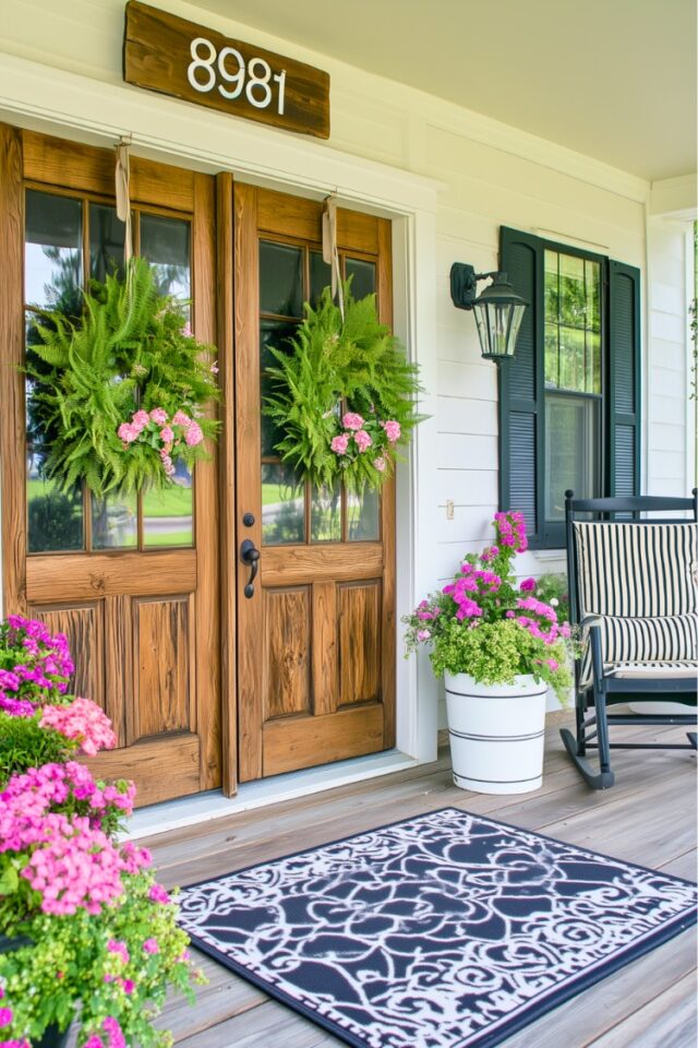 24 Charming Farmhouse Spring Porch Decor Ideas [Easter Updated] - H.M.G