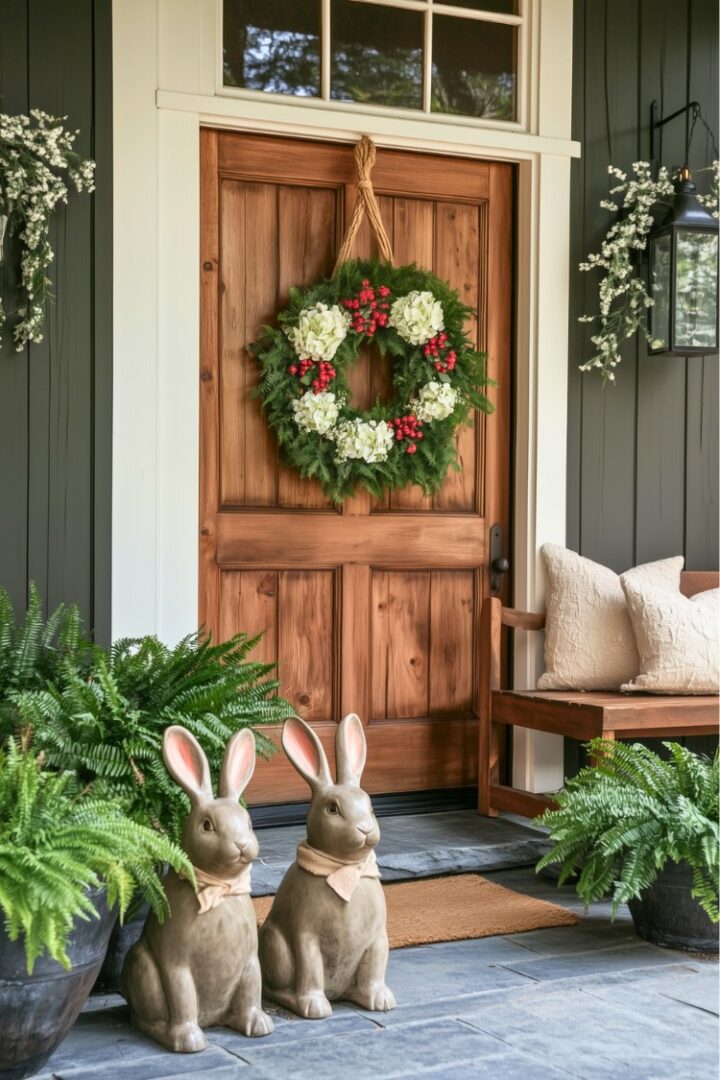 24 Charming Farmhouse Spring Porch Decor Ideas [Easter Updated] - H.M.G