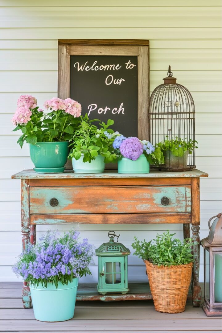 24 Charming Farmhouse Spring Porch Decor Ideas [Easter Updated] - H.M.G