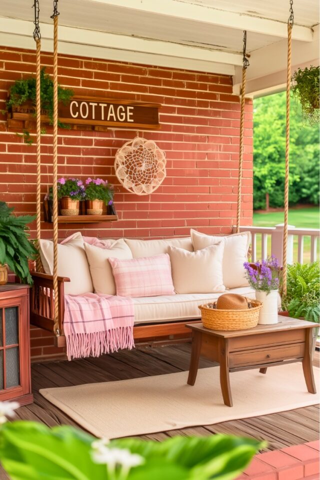 24 Charming Farmhouse Spring Porch Decor Ideas [Easter Updated] - H.M.G