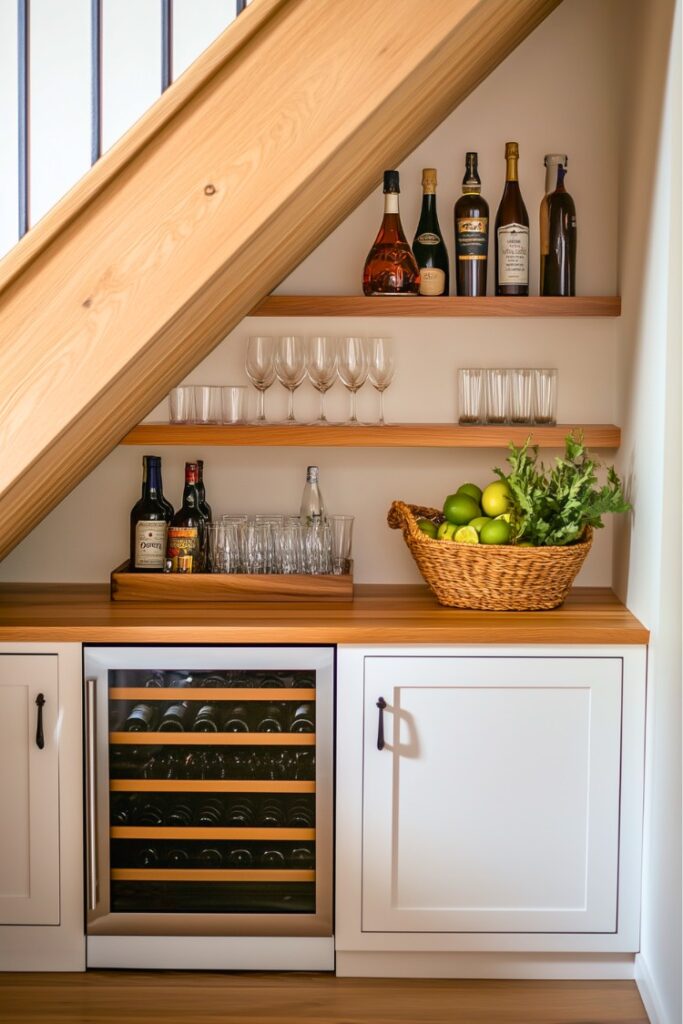 14 Under-Stairs Mini Bar & Coffee Station Ideas - H.M.G