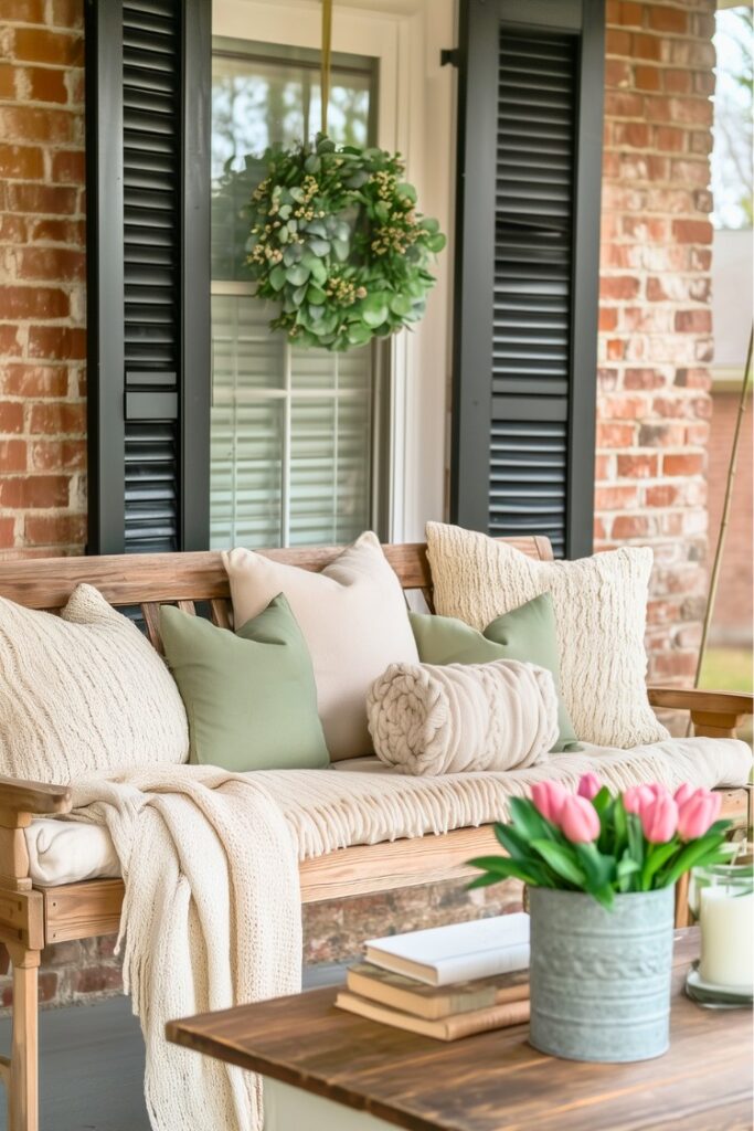 24 Charming Farmhouse Spring Porch Decor Ideas [Easter Updated] - H.M.G