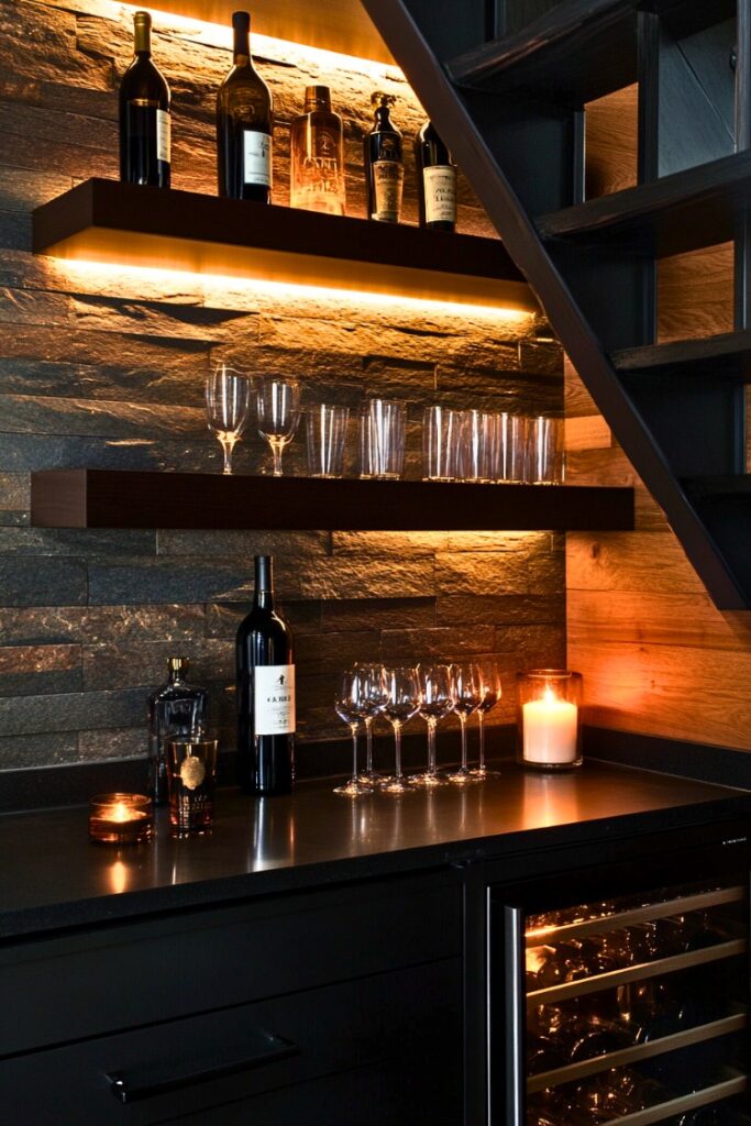 14 Under-Stairs Mini Bar & Coffee Station Ideas - H.M.G