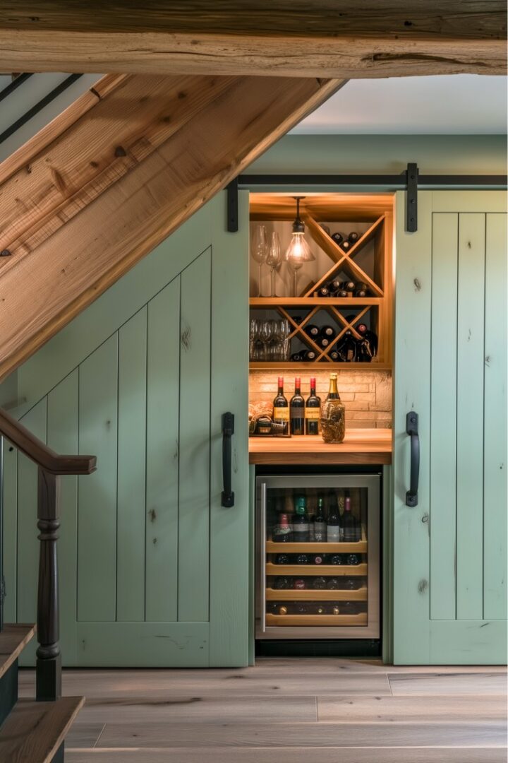 14 Under-Stairs Mini Bar & Coffee Station Ideas - H.M.G