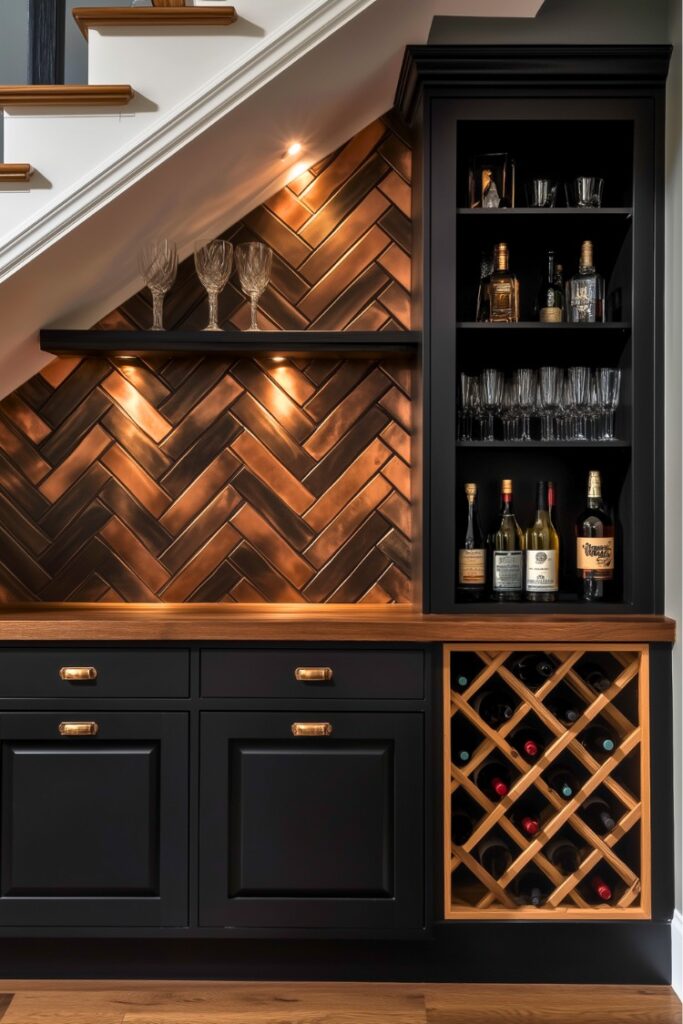14 Under-Stairs Mini Bar & Coffee Station Ideas - H.M.G