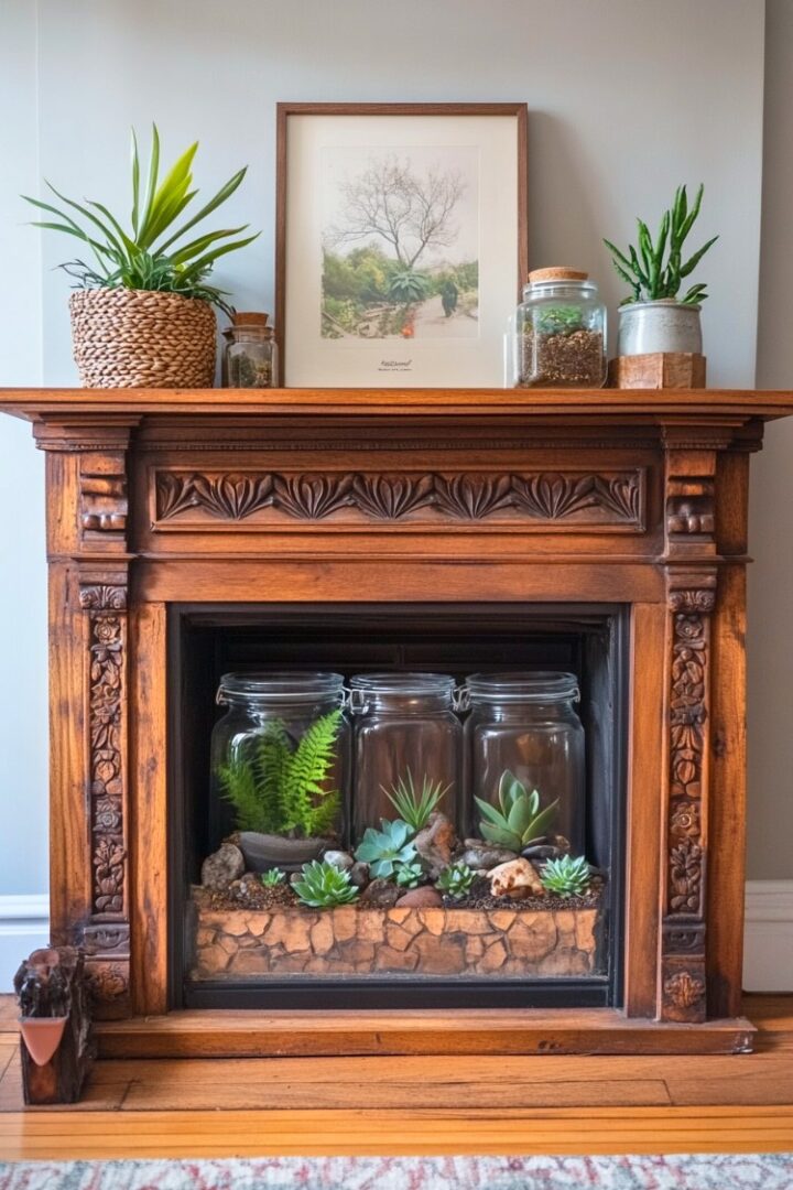 14 Creative Ways to Decorate an Unused Fireplace - H.M.G