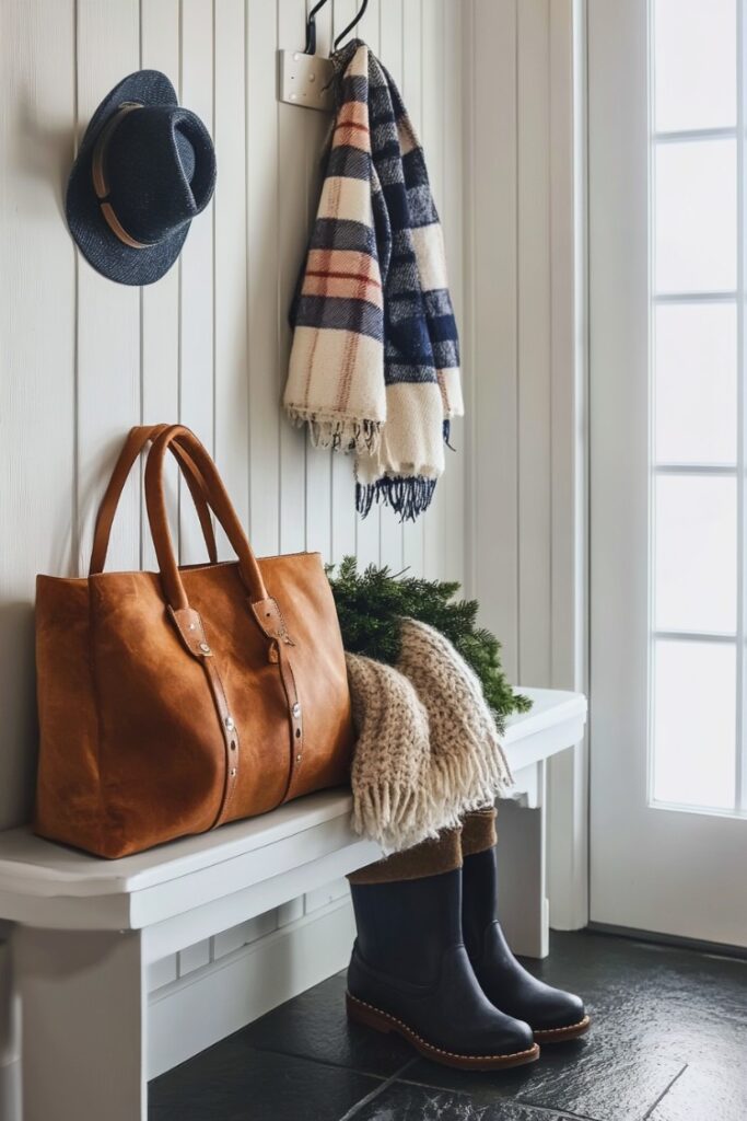 How to Nail That Cozy Farmhouse Look with a Simple Entryway Bench Setup ...