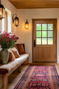 20 Charming Farmhouse Entryway Bench Decor Ideas - H.M.G