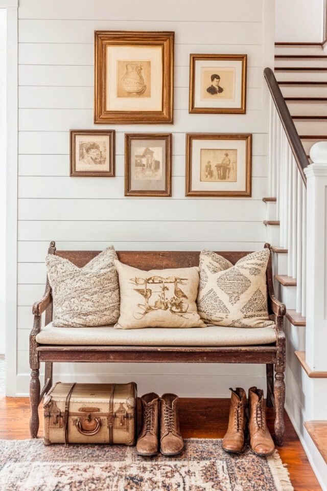 How to Nail That Cozy Farmhouse Look with a Simple Entryway Bench Setup ...