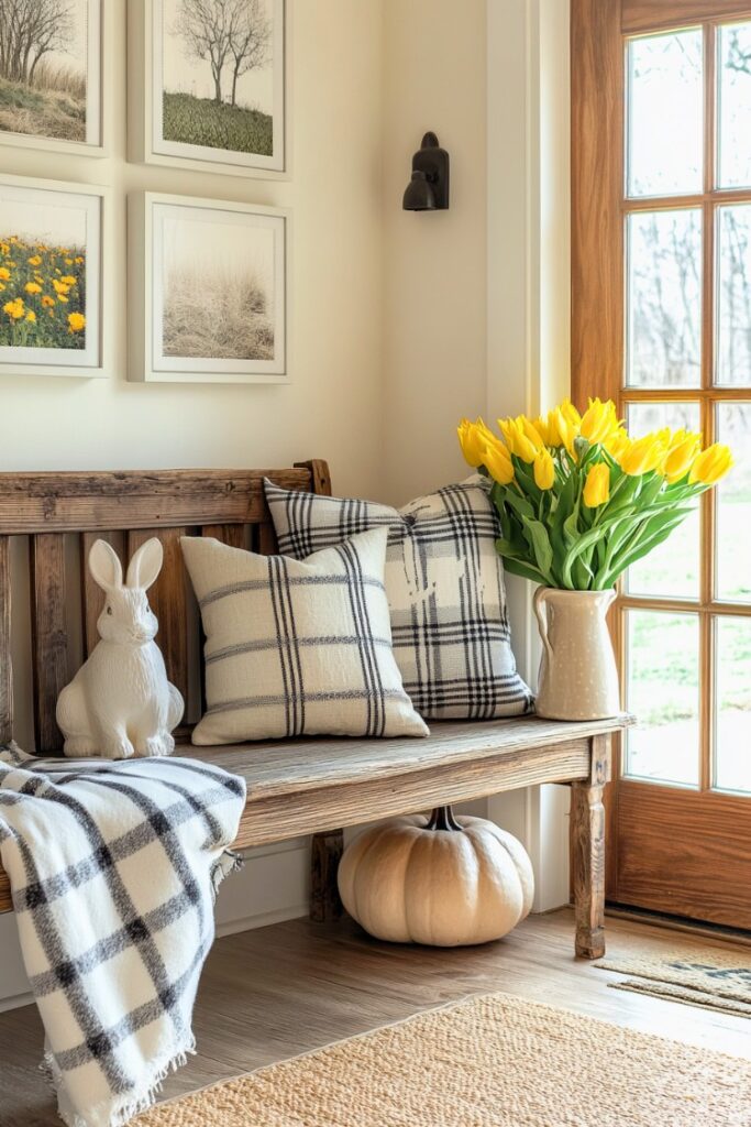 How to Nail That Cozy Farmhouse Look with a Simple Entryway Bench Setup ...